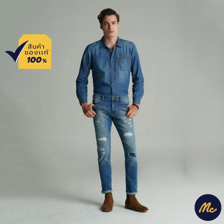 Mc Jeans กางเกงยีนส์ผู้ชาย กางเกงยีนส์ ขาเดฟ ริมแดง (MC RED SELVEDGE) สียีนส์ ทรงสวย ใส่สบาย ...