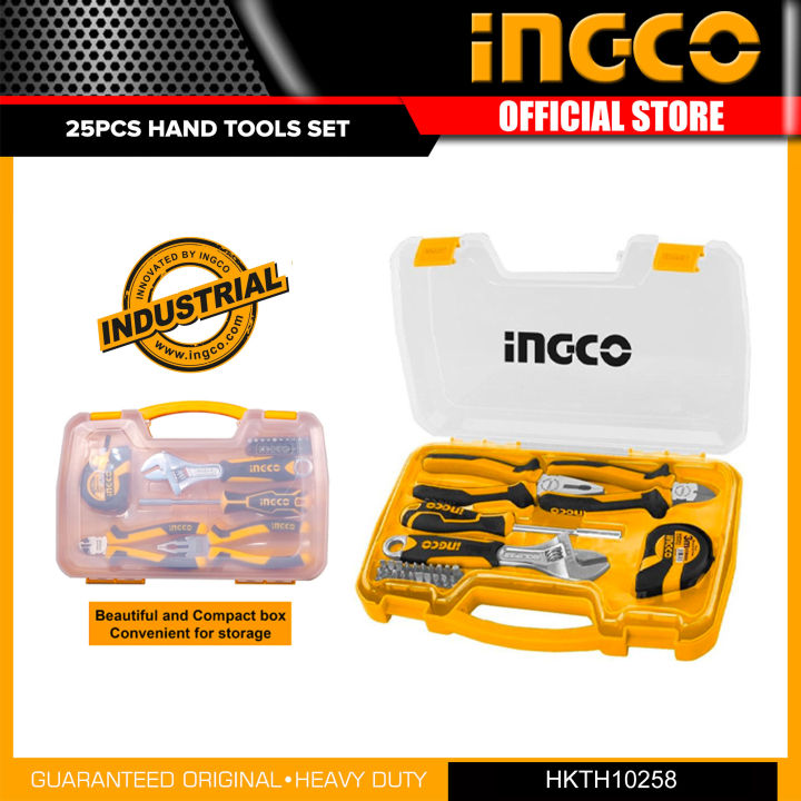 INGCO 25PCS Hand Tool Set with Plastic Hard Case HKTH10258 IHT | Lazada PH