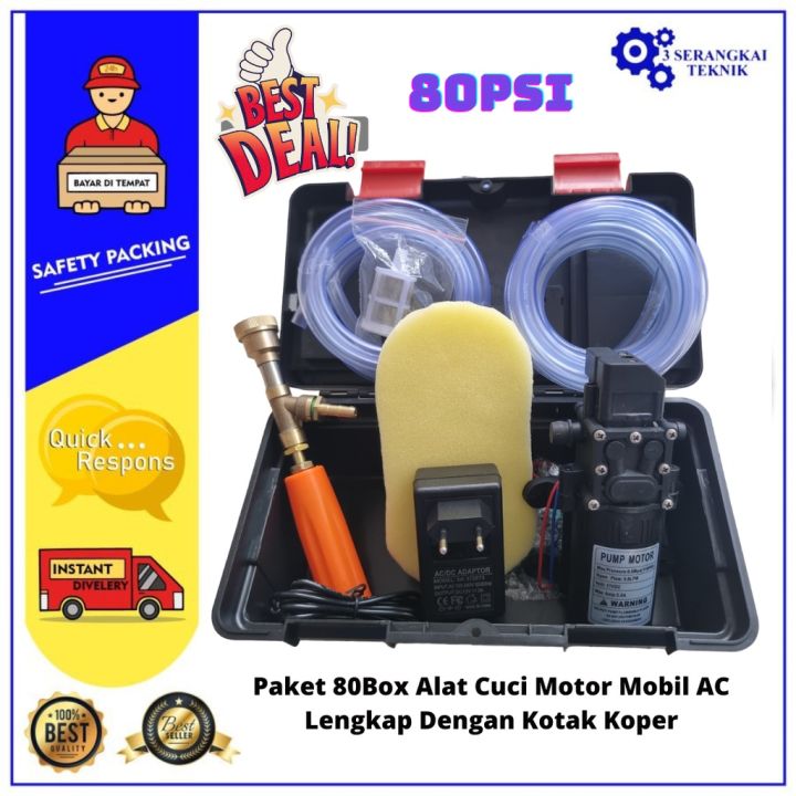 Paket 80Box Alat Cuci Motor Mobil AC Lengkap Dengan Kotak Koper ...