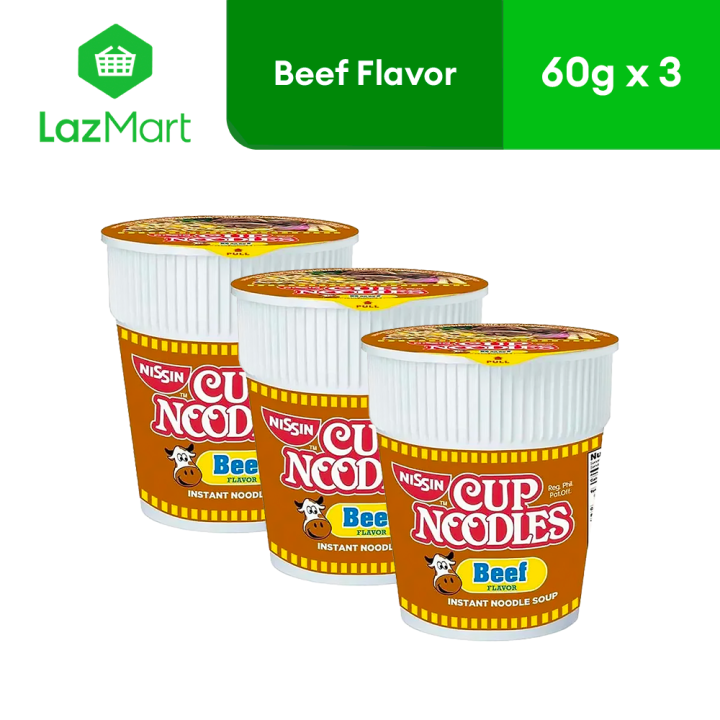 Nissin Cup Noodles Beef 60g - Pack of 3 | Lazada PH