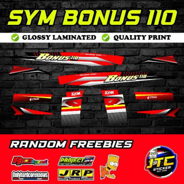 Fast send SYM BONUS 110 STOCK DECALS | Lazada PH