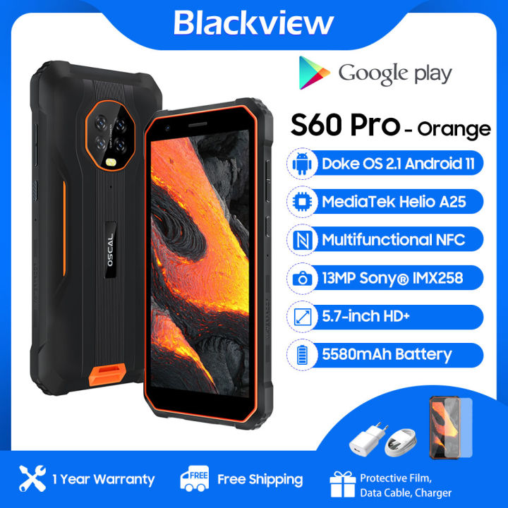 Blackview 【รับประกัน 1 ปีในพื้นที่】 เด็กสาวที่ทนทานกันน้ำ S60 Pro IP68 ...