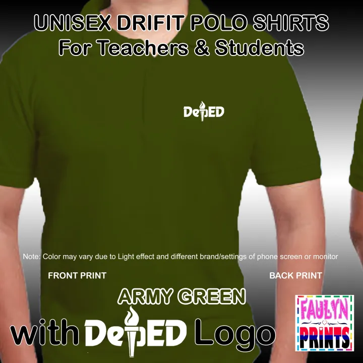 DEPED MATATAG PREMIUM DRIFIT POLO SHIRT -ARMY GREEN(Olive Green ...