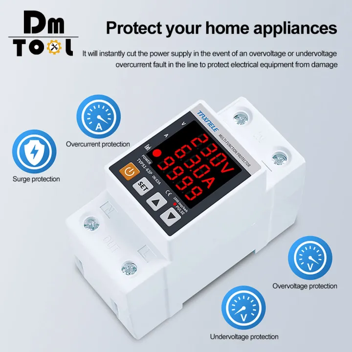DM 63A 220V Triple Display Self-multiple Adjustable Guide Over and ...
