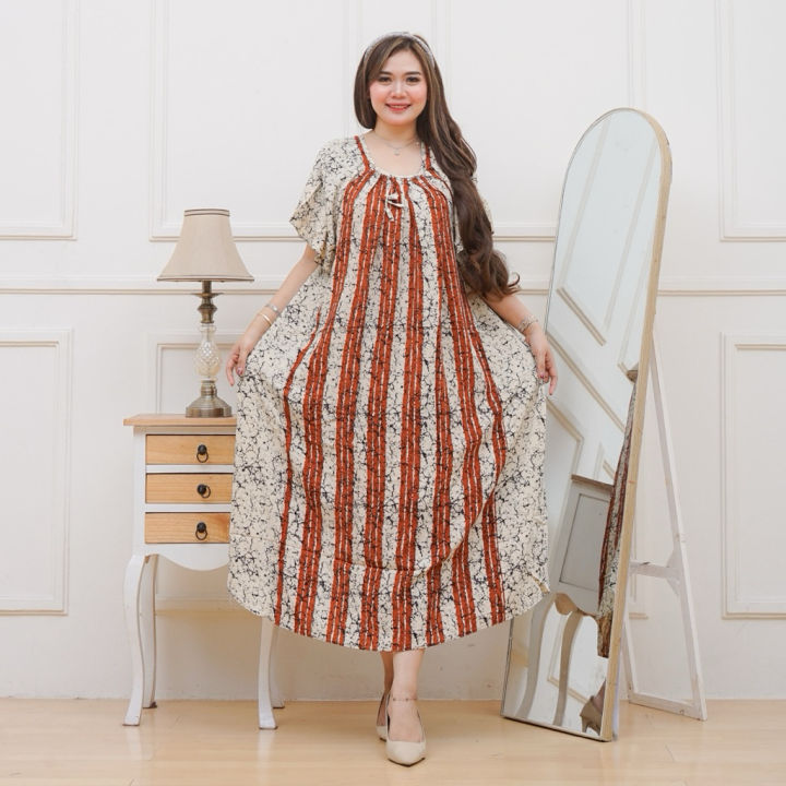 Daster Homedress Nabila Jumbo All Size Motif Batik Modern Rayon Tebal ...