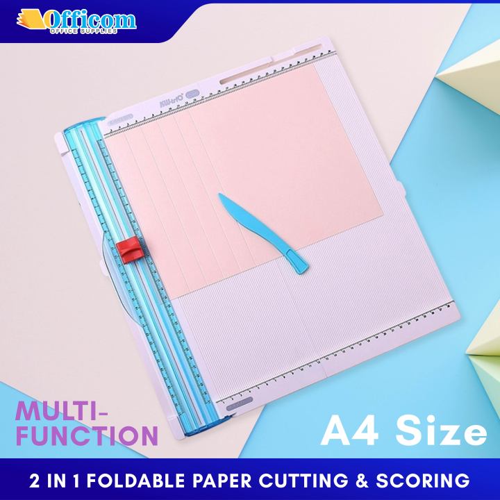 Officom 2in1 Paper Cutter Board A4 w/ 12inch Ruler Cutting Length ...