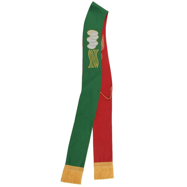 Catholic Priest Embroidered Holy Cross Reversible Clergy Jacquard Stole ...