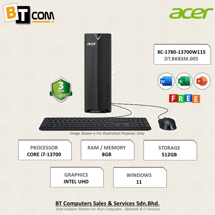 Acer XC-1780-13700W11S Desktop Computer | Lazada