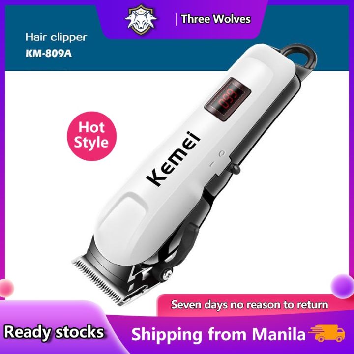 Kemei 809A Professional LCD Electric Hair Clipper Rechargeable Shaver ...