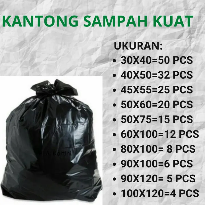 TRASH BAG SEMUA UKURAN/ KANTONG SAMPAH TEBAL DAN KUAT/ PLASTIK SAMPAH | Lazada Indonesia