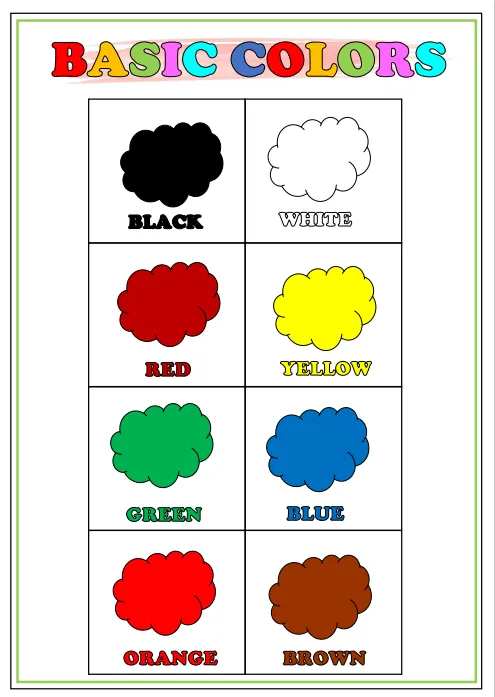COLOR CHARTS FLASH CARDS- A4 SIZE - LAMINATED | Lazada PH