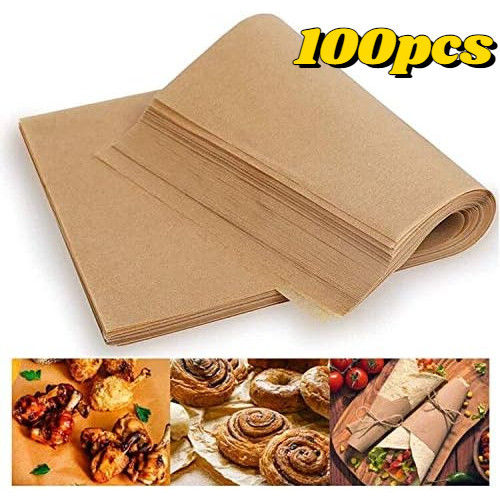 100pcs Parchment Paper Sheets, Heavy Duty Unbleached Baking Paper, Pre ...