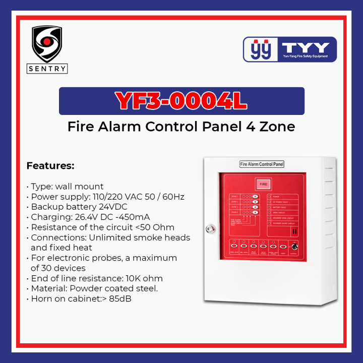 TYY YF3 Fire Alarm Control Panel 4 Zone, 8 Zone, 12 Zone, 16 Zone, 20 ...