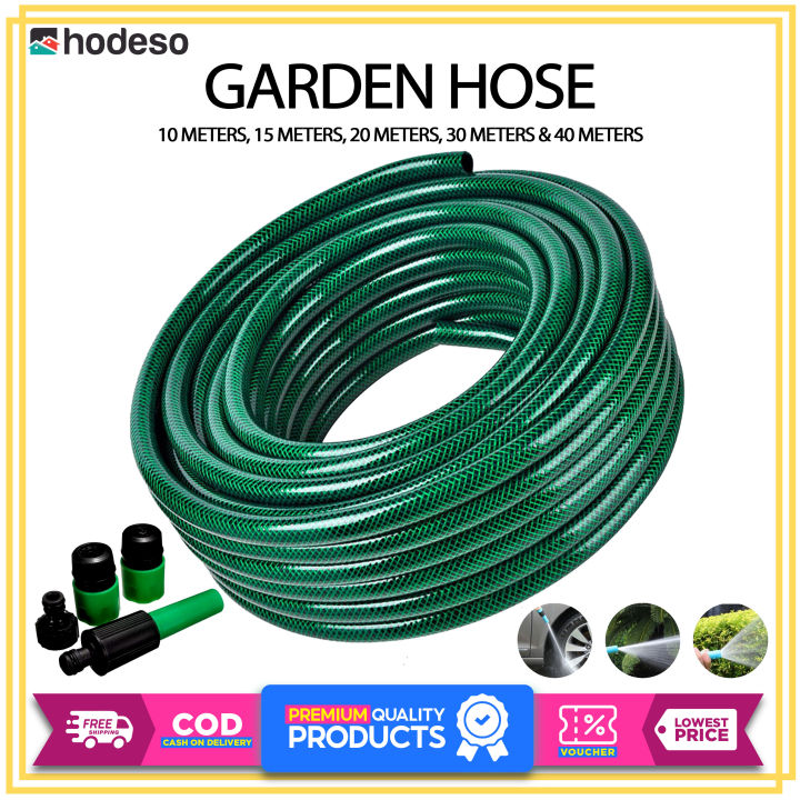 Hodeso Heavy Duty PVC Garden Hose Set, Pressure Washer and Spray Nozzle ...