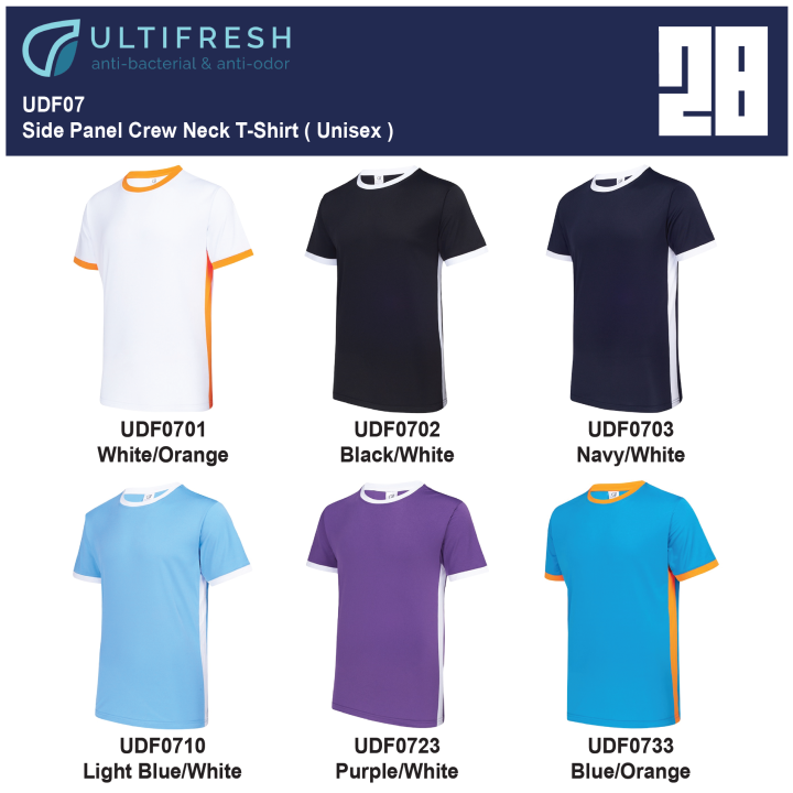 Ultifresh UDF07 Unisex Crew Neck Jersey | Side Panel Contrast | 100% ...