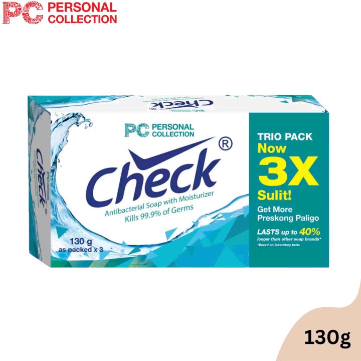 PERSONAL COLLECTION ORIGINAL CHECK CLASSIC ANTI BACTERIAL SOAP TRIO SULIT PACK 130G X 3 | Lazada PH