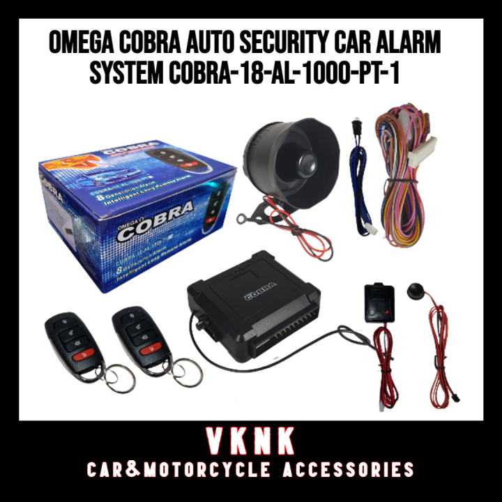 OMEGA Cobra Auto Security Car Alarm System COBRA-18-AL-1000-PT-1 ...