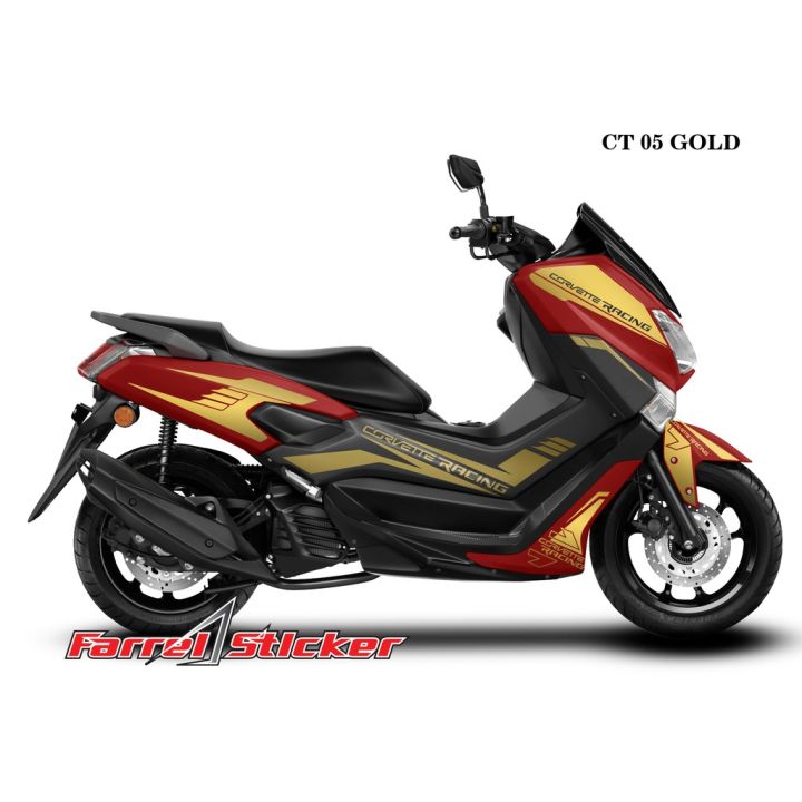 stiker nmax merah sticker stripping gold ct 05 | Lazada Indonesia