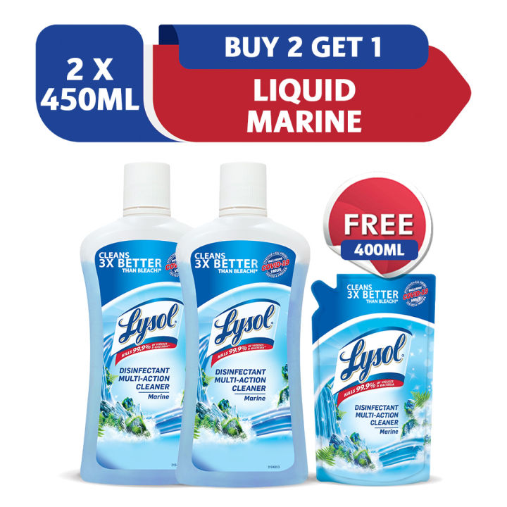 LYSOL Multi Action Cleaner Marine 450ml Set of 2 + Refill 400ml | Lazada PH