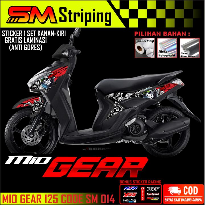 variasi stiker panda racing striping lis les body yamaha mio grae 125 ...