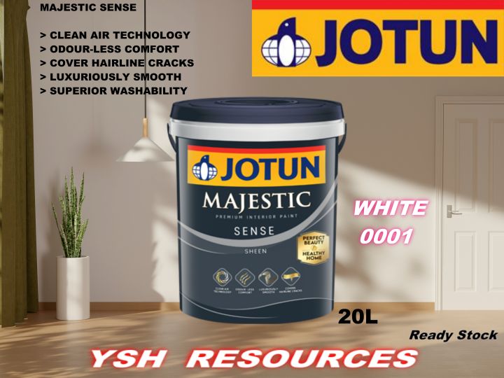 20L Jotun Majestic Sense - 0001 White - Interior wall Paint / Cat ...