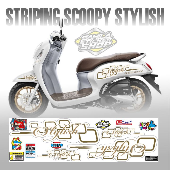 STICKER MOTOR VARIASI SCOOPY STYLISH 2023 01 LIS SIMPLE DESAIN | Lazada ...