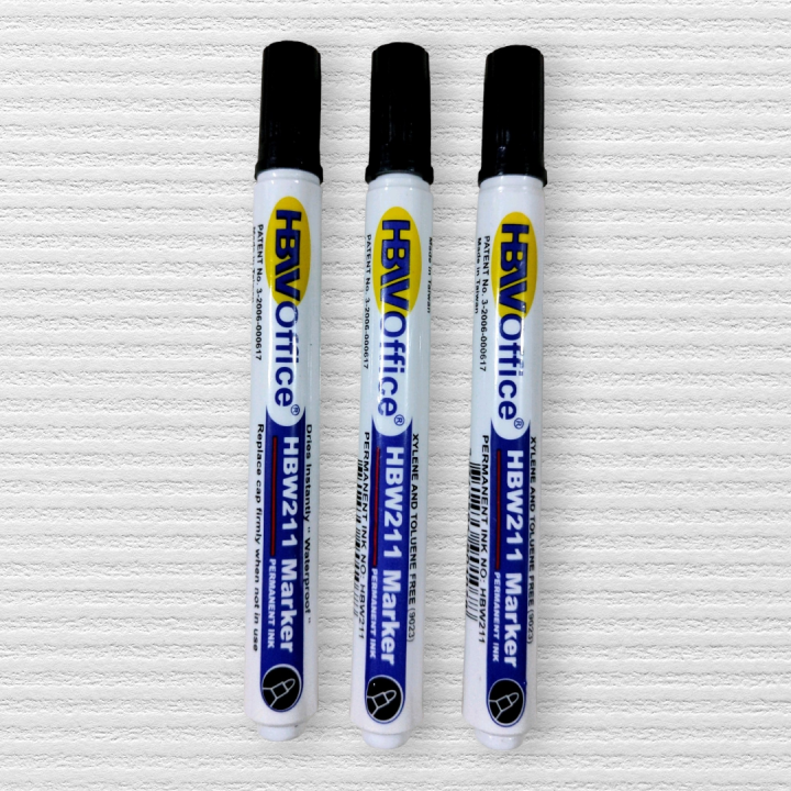 HBW Office Marker, Black Permanent Marker, Fine Tip Marker, School ...