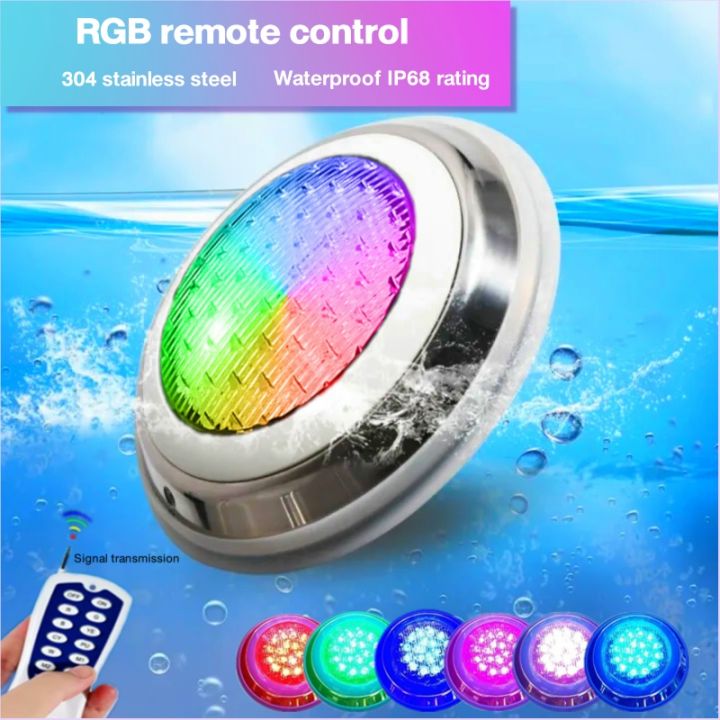Swimming Pool Underwater Light IP68 AC12V 304 stainless steel 9W-12W-18W (RGB Remote Control ...