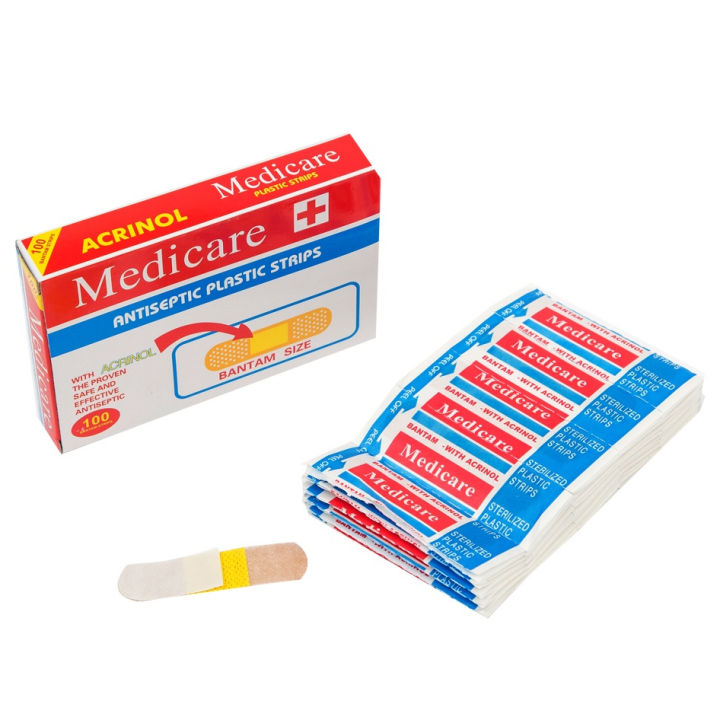 WG 100Pcs Medicare Antiseptic Bandage Band Aid First Aid Kit Breathable ...