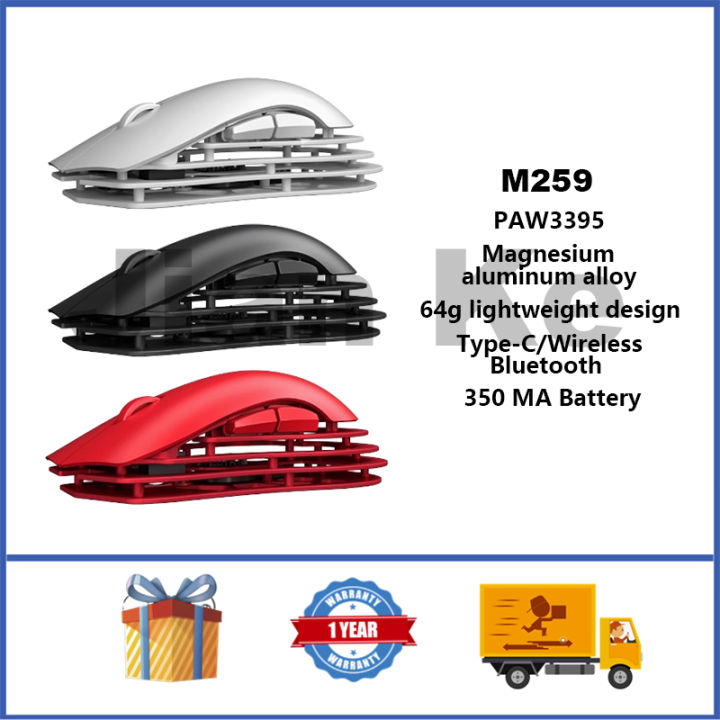 Ajazz M259 Magnesium Aluminum Alloy Wireless Mouse PAW3395 8K ...