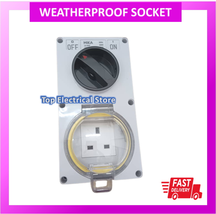 WEATHERPROOF SWITCH SOCKET 13A (IP66) 13A ISOLATOR SWITCH SOCKET | Lazada