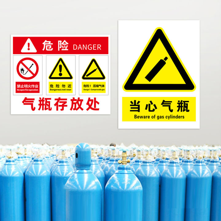 Oxygen cylinder identification card beware of cylinders, high-pressure ...