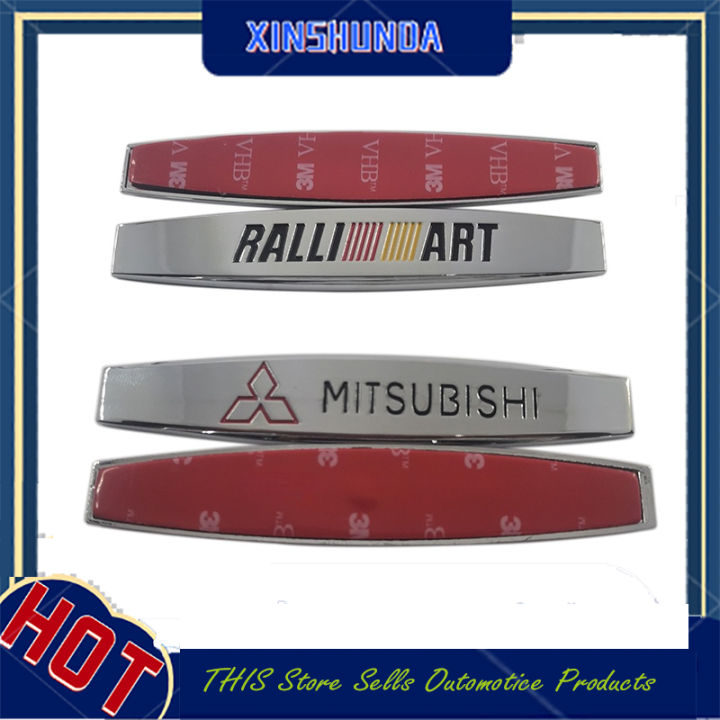 XSD 2 x Metal RALLIART Mitsubishi Logo Car Auto Decorative Emblem ...
