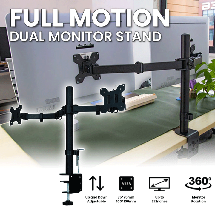 Heavy-Duty Dual LCD Monitor Desk Mount Full Adjustable Monitor Stand ...