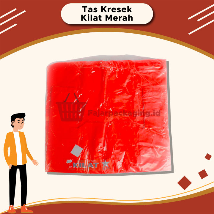 Kantong Plastik Kilat Merah uk. 40 cm Kresek Laundry Kresek Tebal ...