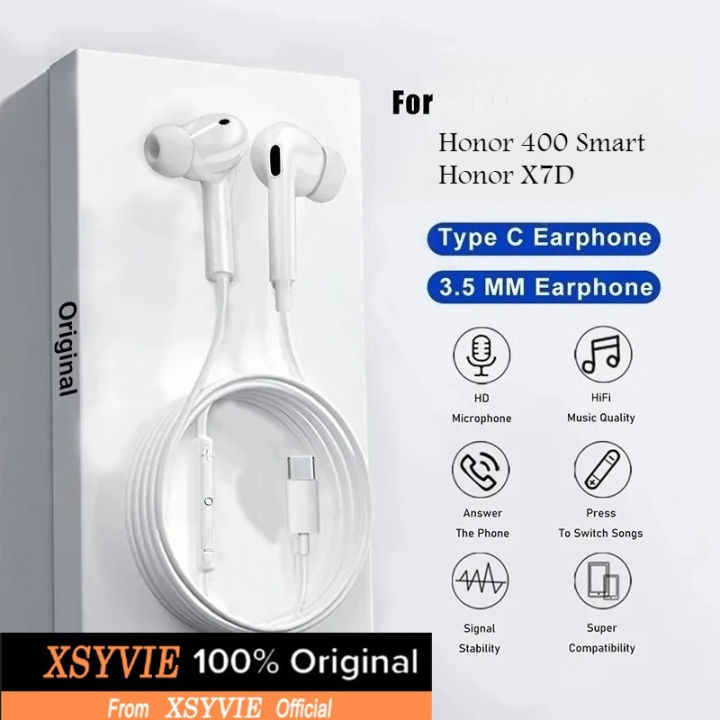 Honor X7D in-Ear Headphones Original Type C Wired Earbuds Headphones ...