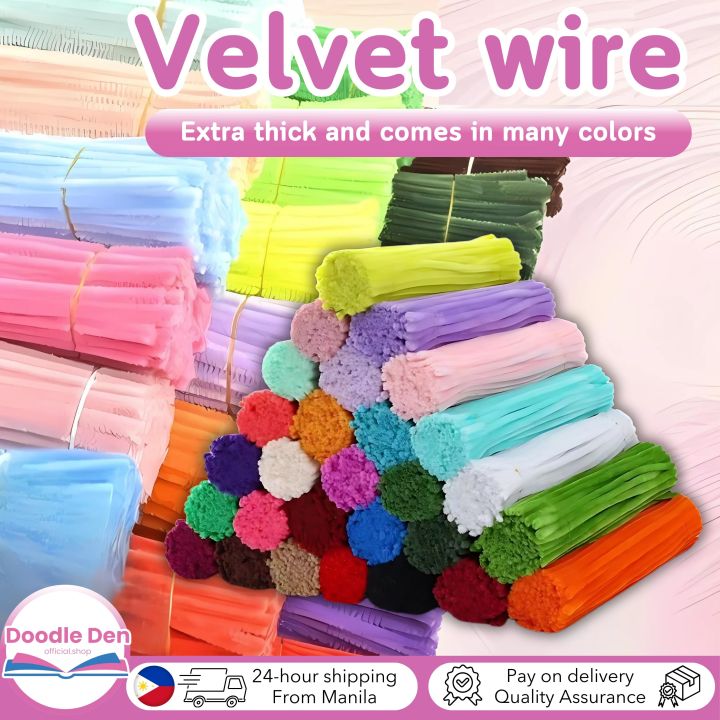 100pcs Colorful Fuzzy Wire Pipe Craft Flower Chenille Children's DIY ...