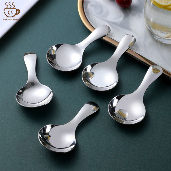 1/3Pcs Stainless Steel Spoon Short Handle Sugar Salt Spice Spoon ...