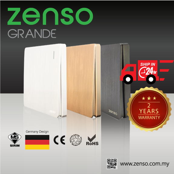 💥Ready Stock💥SIRIM💥ZENSO Switch Plug Grande White/Gold/Hairline Black ...