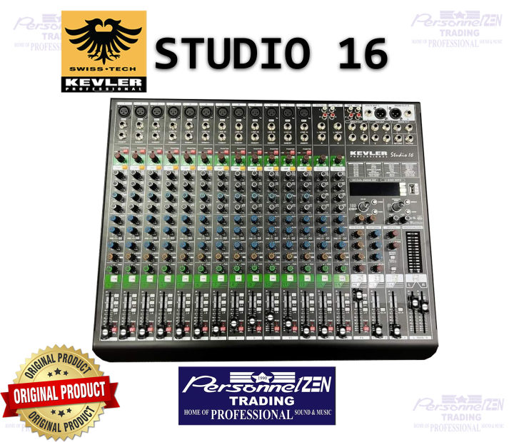 Kevler Studio 16 Professional Mixer with 16 Channel 12 Mic / Line 4 Aux 199 DSP USB Bluetooth ...