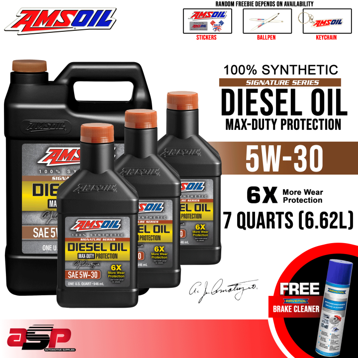 AMSOIL 5W-30 Signature Series Max-Duty 100% Synthetic Diesel Oil 7 ...