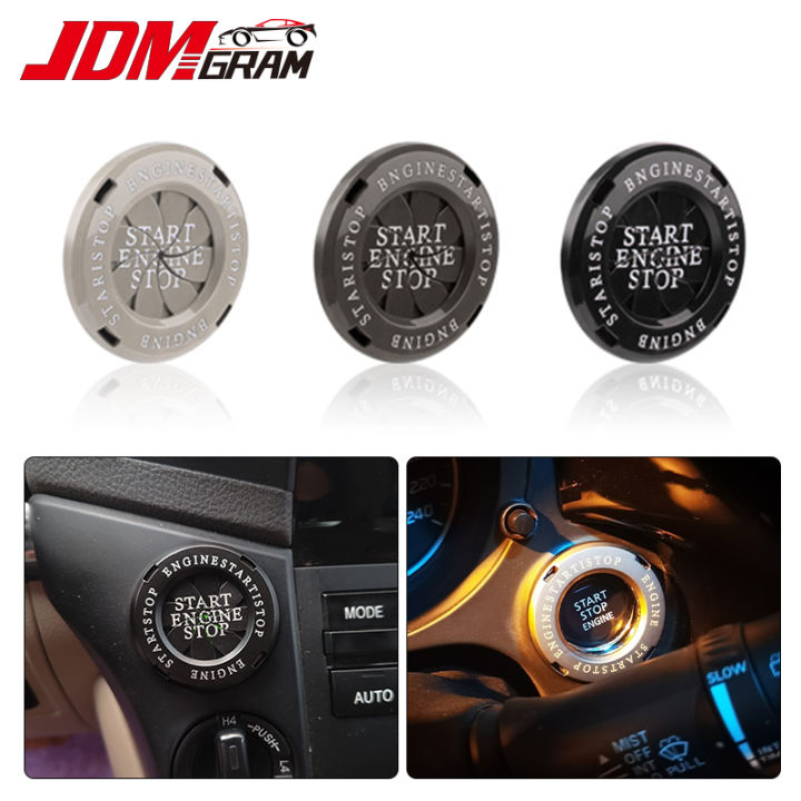 ฝาครอบปุ่มสวิทช์ไฟจุดระเบิดจักรยานยนต์ Start Stop Engine Mobil โลหะหมุน ...