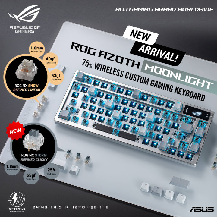 ROG Azoth Gaming M701 Custom Keyboard with 75 keyboard form factor ...