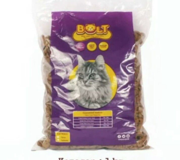 BOLT MAKANAN KUCING PREMIUM QUALITAS TERBAIK PENUH GIZI KEMASAN 900 ...