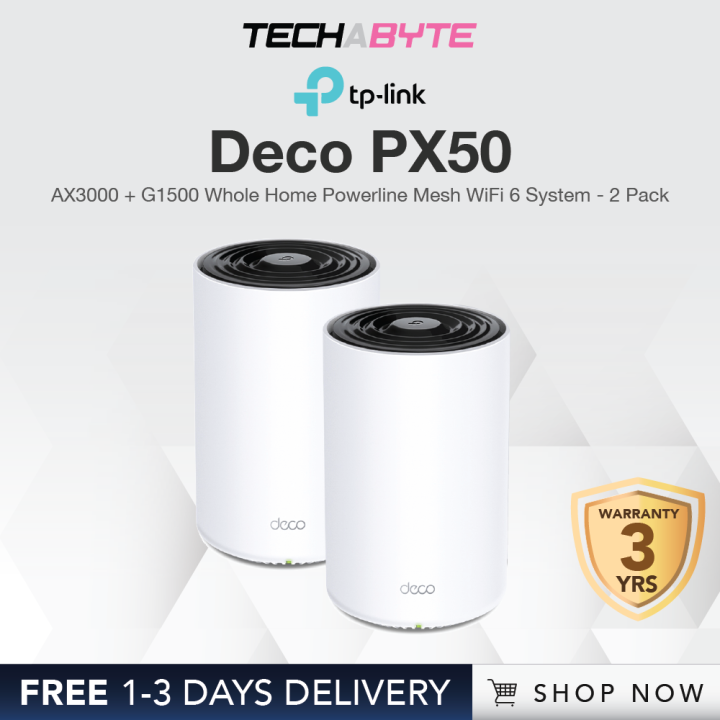 TP-Link Deco PX50 | AX3000 + G1500 Whole Home Powerline Mesh WiFi 6 ...
