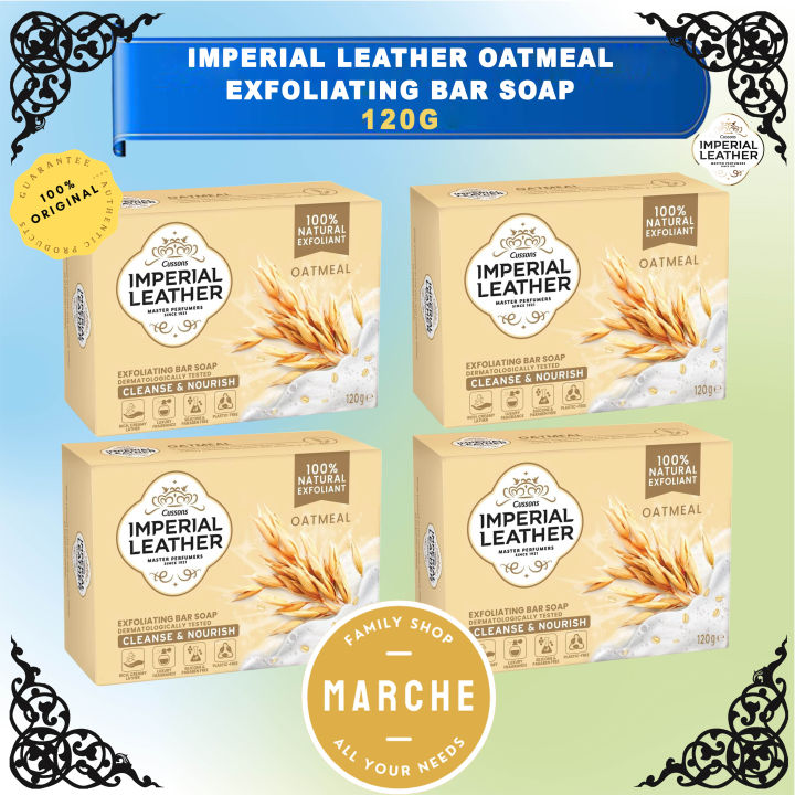 4X IMPERIAL LEATHER Oatmeal Exfoliating Bar Soap 120g (4 Packs) #Marche ...