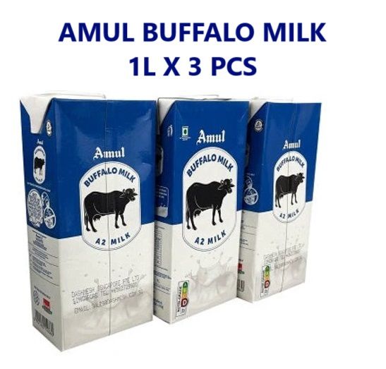 Amul Buffalo Milk 3 x 1 L / 3 Pcs -Amul A2 Buffalo Milk, Exp: 02 Dec ...