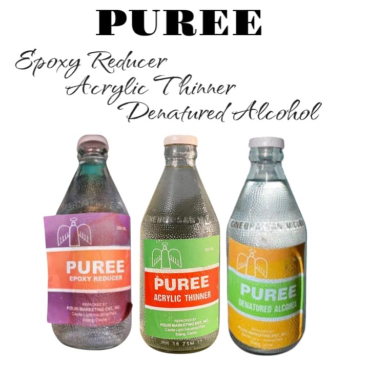 Puree Epoxy Reducer, Acrylic Thinner, Denatured Alcohol sold per Bottle ...