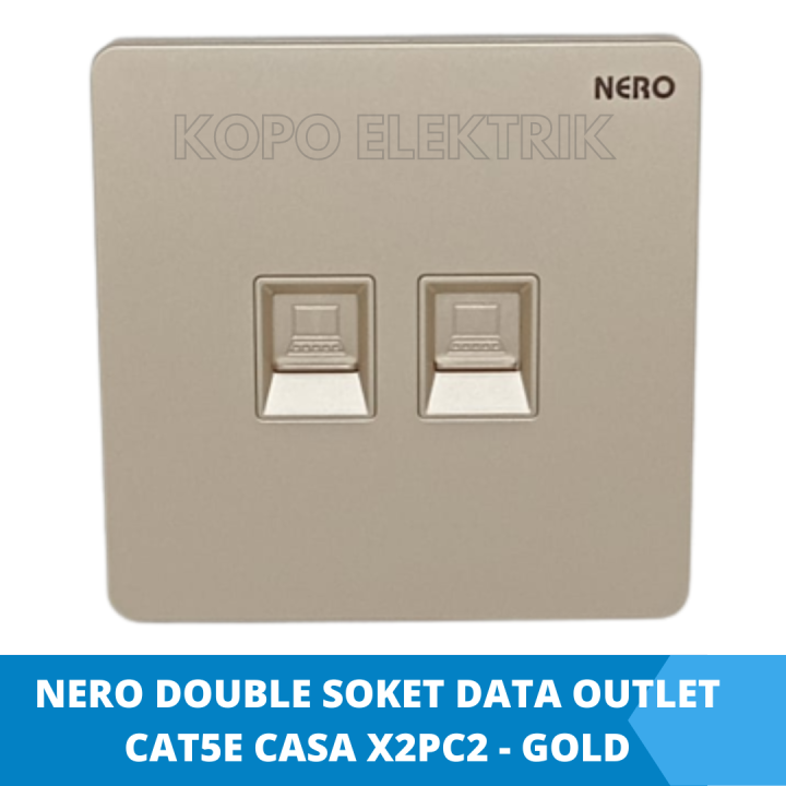 NERO Saklar Outlet Data Cat5E CASA X2PC2-G GOLD | Lazada Indonesia