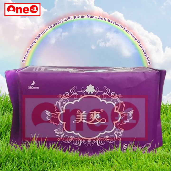 OneplusOne Extra Long 360mm (6 pads) Anion Nano Anti-bacteria Sanitary ...